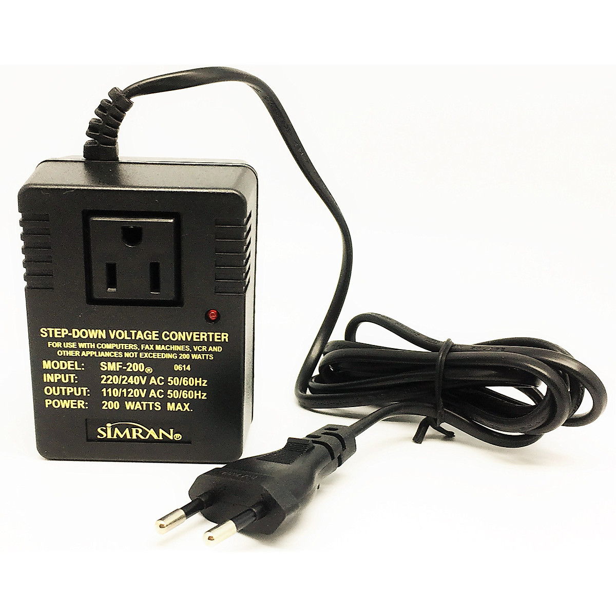 Simran SMF-200 Deluxe 200 Watts Step Down Voltage Converter for International Travel to AC 220V/240V Countries, Ideal for Laptops, Cameras, iPhones, BlackBerry, iPods etc