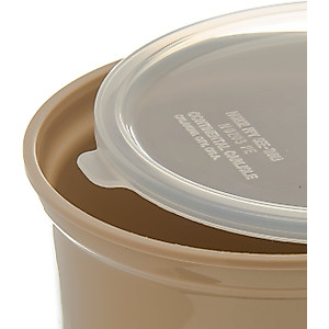 Carlisle FoodService Products Classic Round Storage Container Crock with Lid for Kitchen, Restaurants, Home, Plastic, 1.5 Quarts, Beige