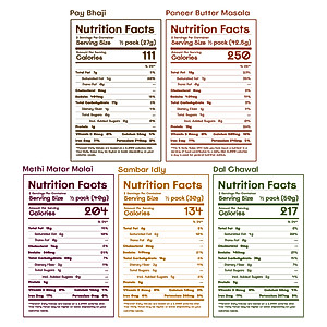 The Cumin Club Indian Ready to Eat Meals Pack of 5 |10 Servings - Paneer Tikka Masala, Sambar Idly, Pav Bhaji, Methi Matar Malai, Dal Tadka - Instant Food Just Add Hot Water, No Preservatives