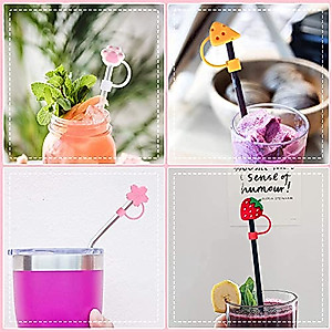 Silicone Straw Tips Covers Cap: 8 Pack Reusable Drinking Straw Tips Lids, Straw Tips Cover Straw Toppers Drinking Straw Cover, Straw Topper for Stanley Cup, 1/4Inch Straw Tips