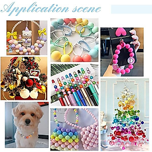 PH PandaHall 50pcs Chunk Beads, 20mm Bubblegum Beads Colorful Large Rhinestone Pearl Beads Loose Beads Round Spacer Beads for Jewelry Bracelet Necklace Pen Bag Chain Making Crafts Supplies