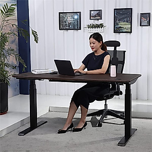 ApexDesk Flex Series 60" Electric Height Adjustable Standing Desk with Curved Top and Memory Preset Controller (Walnut)