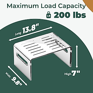 invisibiliter Acrylic Step Stool for Kids, Non-Slip Step Stool with Handles for Kids and Adults, Clear Toddler Stool for Potty Training Aid, Clear Acrylic Foot Stool for Bathroom, Bedroom, Kitchen