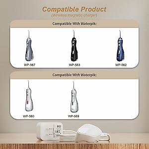 WUKUR Charger Replacement for Waterpik Water Flosser Magnetic Charger Cord Compatible with Waterpik WP-560 WP-562 WP-563 WP-567 Power Cord 5.9 FT