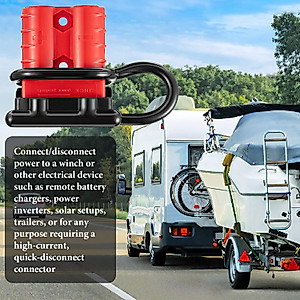 Boao 6 Sets 6-10 Gauge Battery Quick Connect Disconnect 50a 12-36v Battery Quick Connector Quick Wire Harness Plug Kit Battery Quick Connector Disconnect Plug for Motor Winch Trailer(Red)