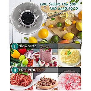 Meat Grinder Electric Food Chopper Processor by Homeleader 8 Cup Chicken Grinder Chopper with Stainless Steel Bowl for Lean Ground Meat Vegetables Fruits Nuts Ice Fast and Slow 2 Speeds 4 Sharp Blades Pure Copper Motor