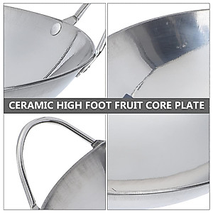 Yardwe Wok Pan Stainless Steel Stir Fry Pans 8 Inch Hot Pot Iron Frying Pan Double Handle Chinese Cooking Pot Kitchen Cookware For Boiling Steam Silver s Steel Wok