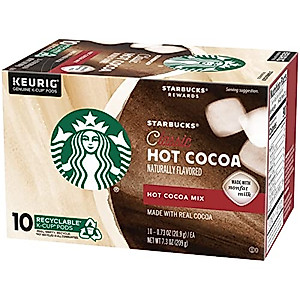 Starbucks Classic Hot Cocoa K-Cup Pods, Made with Real Cocoa & Nonfat Milk, K-Cup Pods for Keurig Brewing System, 10 CT K-Cups Per Box (10 Count (Pack of 2))