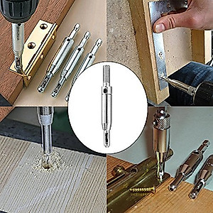 Eagles 4PCS Self centering Hinge Drill Bits for Door Cabinet + 5PCS HSS Woodworking Countersink Drill Bit Set with Free Wrench for Pilot Holes