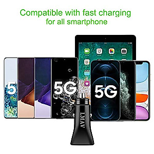 Car Charger Adapter, USB C Car Charger, Dual Port PD&QC3.0 Car Charger Fast Charging Compatible with iPhone 14 13 12 11 Pro Max, Samsung Galaxy S22/Note 20, Tablet.