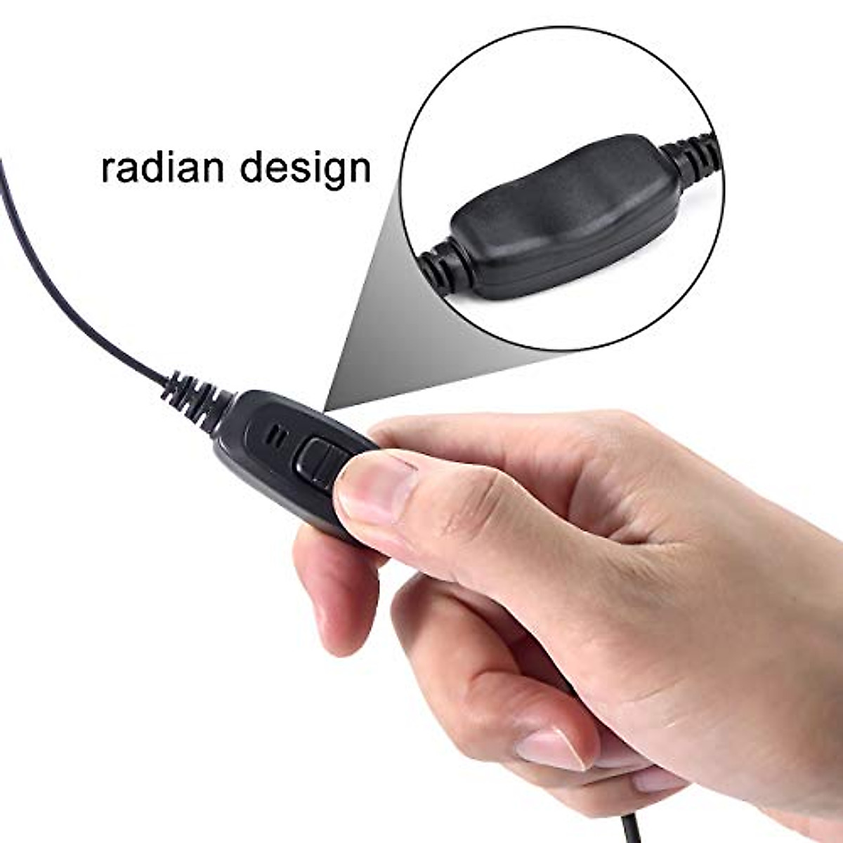 Retevis RT68 Walkie Talkies Earpiece with Mic, 2 pin Soft Earhook Headset Police Earpiece; Compatible with Retevis RT22 RT21 RT68 H-777 RT22S RB29 Baofeng UV-5R 888S pxton eSynic 2 Way Radio(10 Pack)