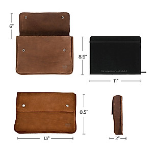 Hide & Drink, Vintage Folder Document Holder, File Case, A5 Binder, Envelope Portfolio, Pencil Pouch, Full Grain Leather, Handmade, Swayze Suede