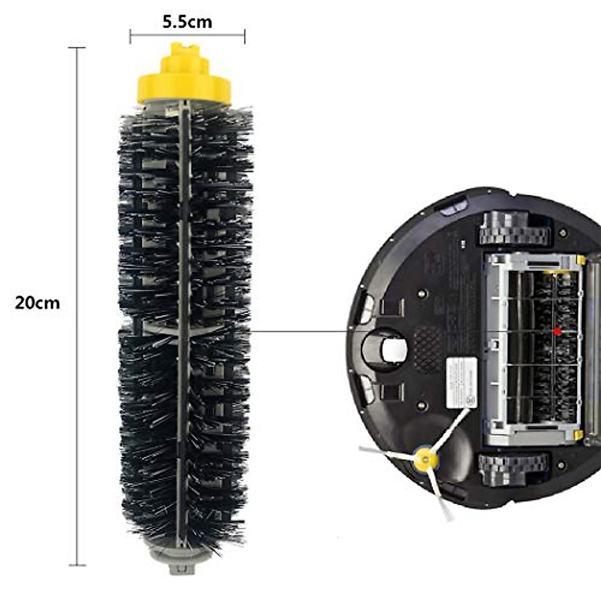 DLD Accessory for iRobot Roomba 600 610 620 630 645 650 655 660 680 500 Series Model 595 Replacement Kit Replenishment iRobot Parts Set Filter Side Brush Bristle Brush Flexible Brush