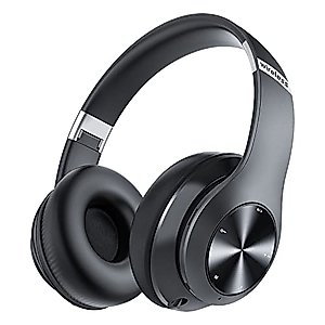 Wireless Bluetooth Headphones Over-Ear, 60H Playtime Foldable Lightweight and Wired Stereo Deep Bass Headset HiFi Stereo Sound with 6 EQ Modes, Micro SD/TF, FM, for Travel Work Laptop PC Cellphone