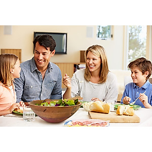 Fairwood Way Wooden Salad Bowl Set - 15" Extra Large Wooden Salad Bowl with Serving Utencils - Large 15 Inch Rustic Mango Wood Bowl, Salad Servers Included