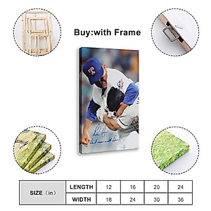 suffcind Nolan Ryan Poster Baseball Portrait Art Canvas Poster 13 Canvas Poster Wall Art Decor Print Picture Paintings for Living Room Bedroom Decoration Frame: Frame:08x12inch(20x30cm)