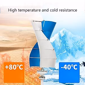 OLONETO 3KW Wind Turbine Generator Kit 12v 24v 48v 96v with Controller + 100W*2 Solar Panels Vertical Axis Wind Turbine Generator Home Wind and Solar Hybrid System (Color : 48V)
