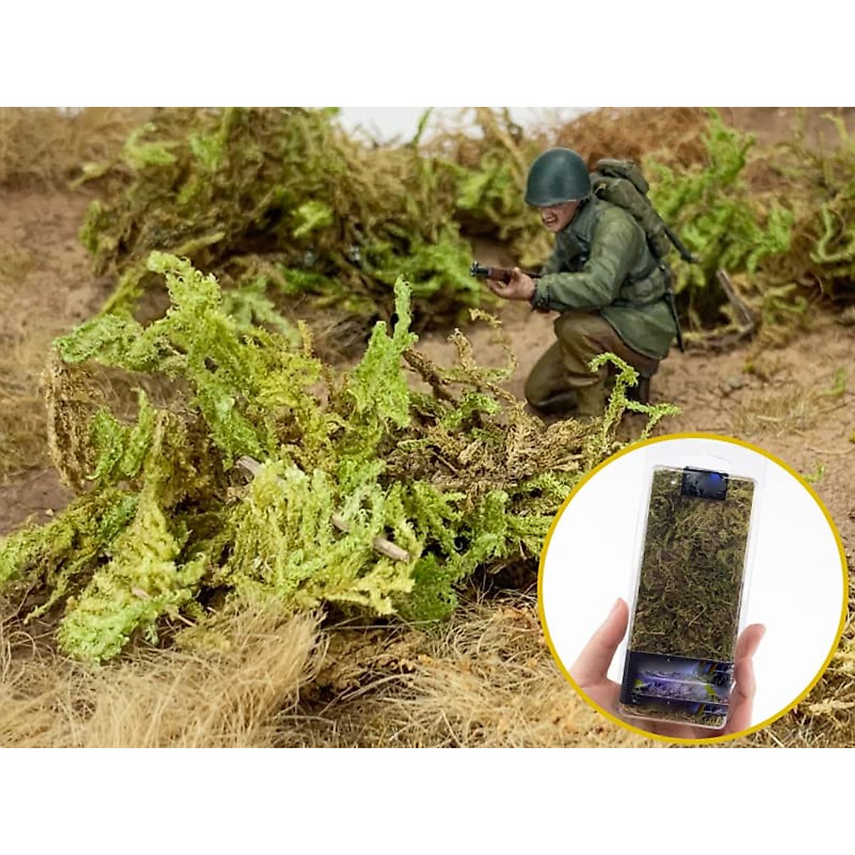 Warmtree Simulation Green Grass Artificial Moss Miniature Static Grass Model Grass Tufts Railway Artificial Grass for Train Landscape Railroad Scenery Sand Military Layout Model
