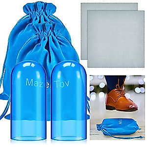 Suclain Jewish Style Wedding Chuppah Breaking Glass Blue Color Glass Vessel Wedding Engagement Gift with Drawstring Bag for Jewish Style Wedding (1 Pcs)