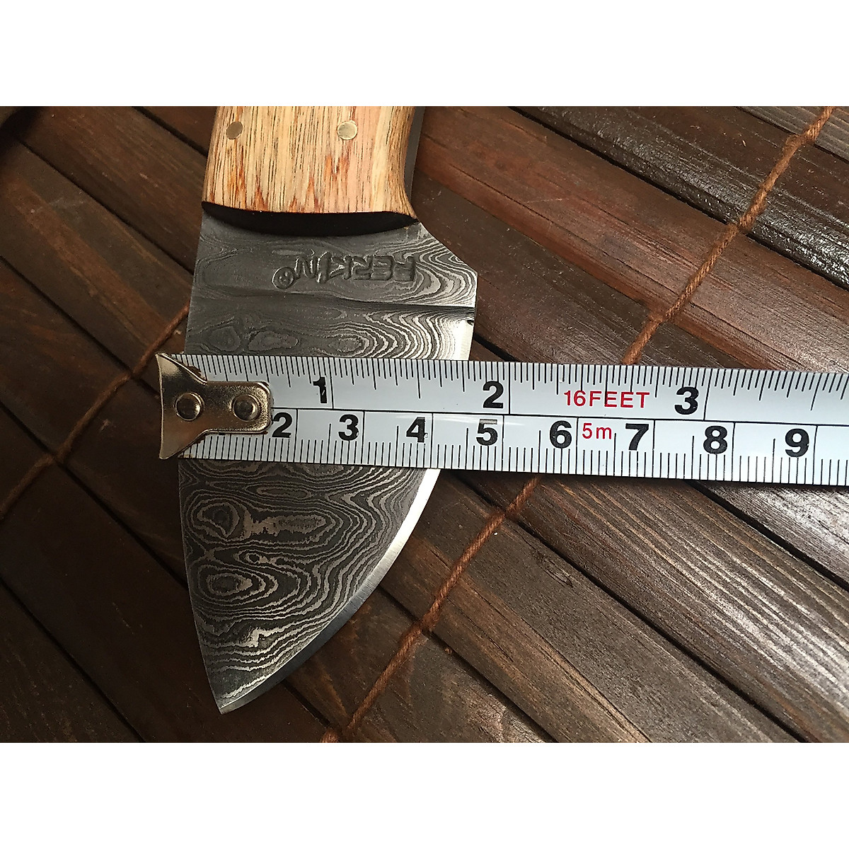 Now Handcrafted Small Hunting Knife - Damascus Steel - Neck Knife