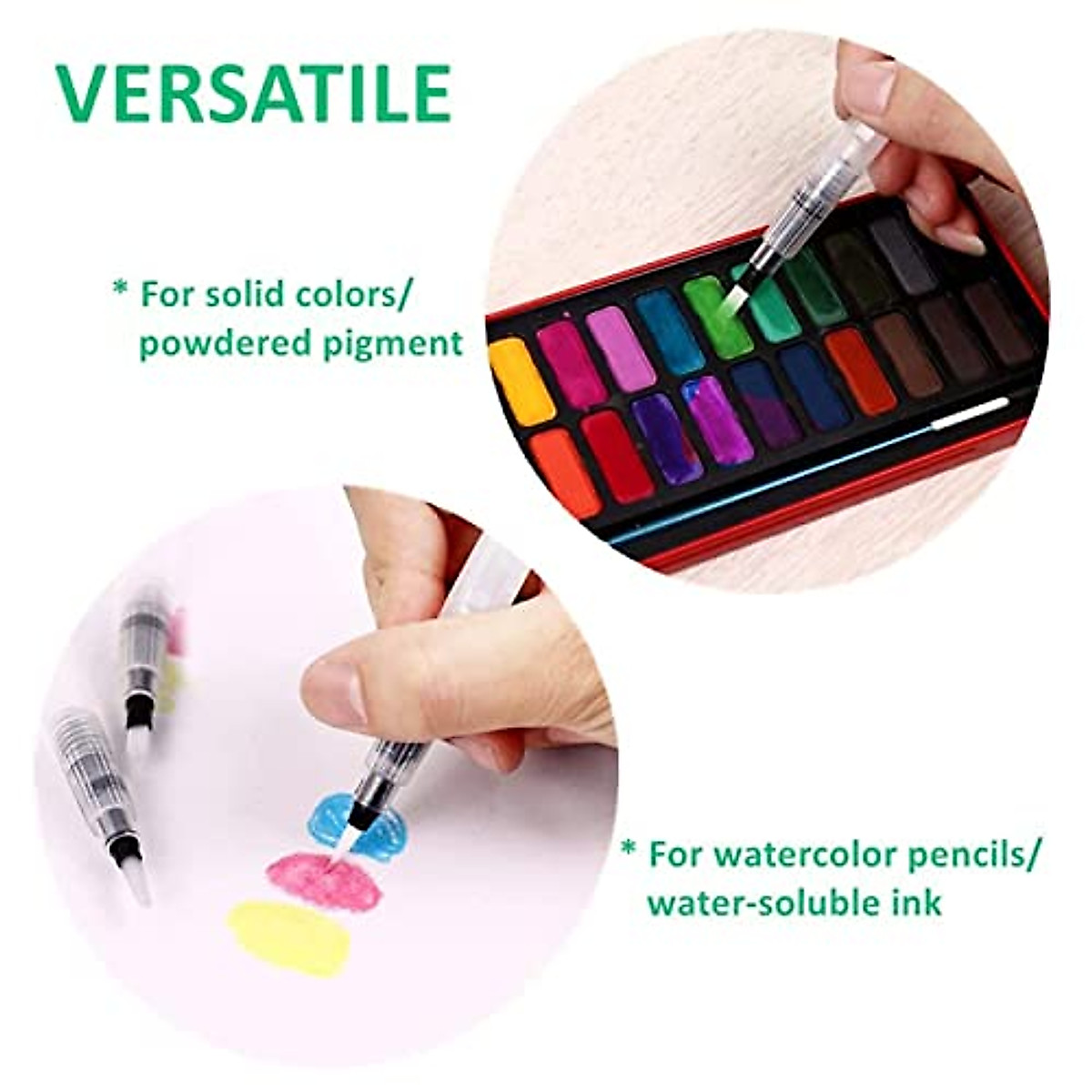 mewmewcat Watercolor Brushes,Watercolor Brushes Refillable Watercolor Brush Pens Set for Painting Markers Artists Calligraphy