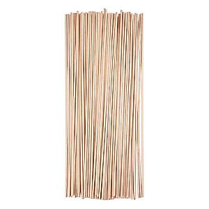 BFDYY Unfinished Natural Wood Craft Dowel Rods 100 Pack(Wood color-12 x 1/8 Inch)