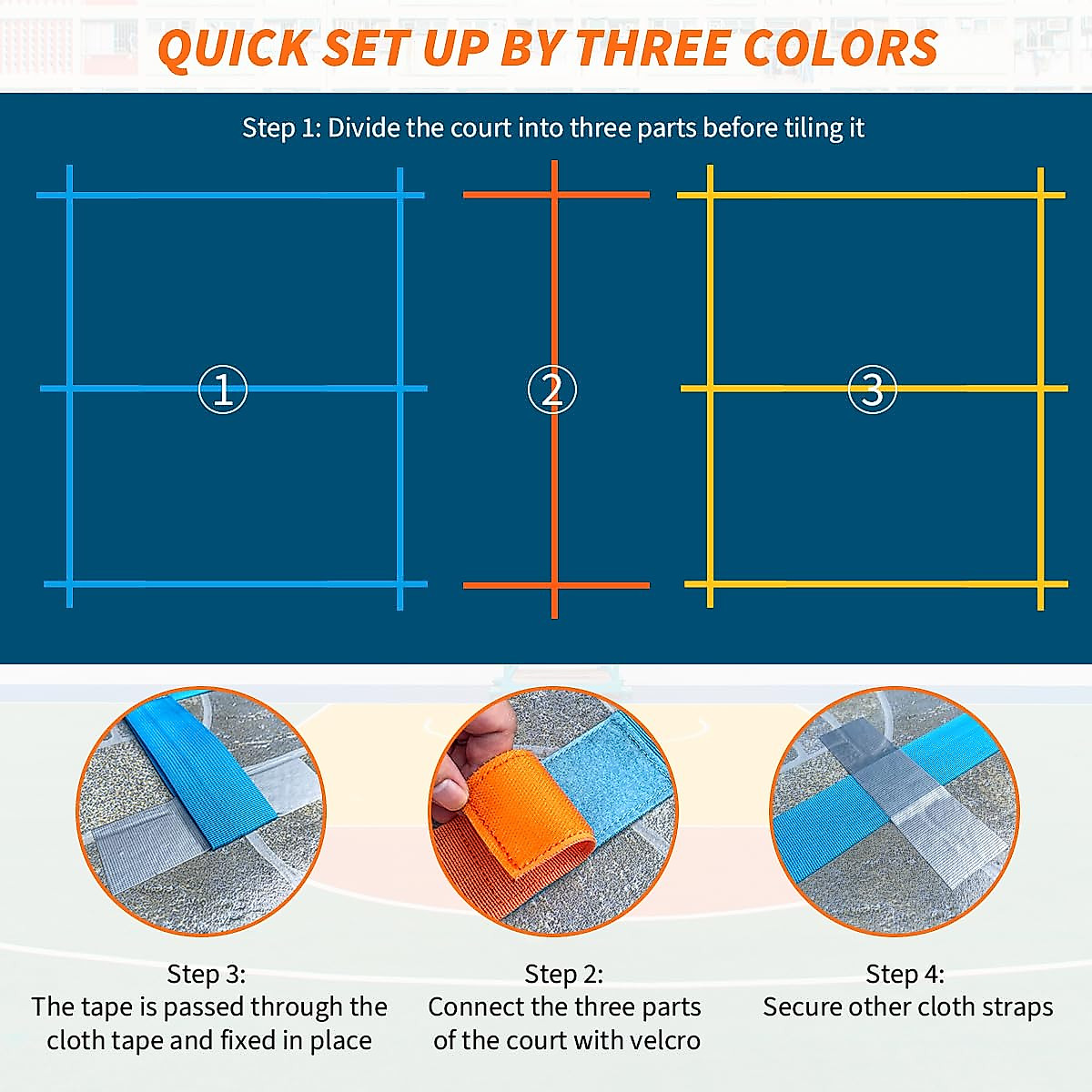 Portable Pickleball Court Lines,Pickleball Court Marking Kit with Tape Lines for Indoor and Outdoor Courts - Includes Pickleball Markers and Tape