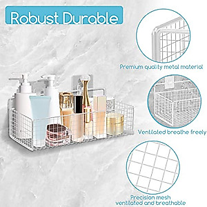 2Pcs Shower Caddy Shelf Organizer Rack, JOPBENG No Drilling Wall Mounted Bathroom Organizer, Rustproof Self Adhesive Shower Shelves for Bathroom Toilet Kitchen RV