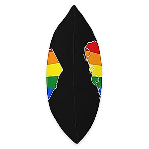 South Carolina Map USA State Rainbow Pride Flag South Carolina Map USA State Rainbow Flag Pride Month Throw Pillow, 18x18, Multicolor