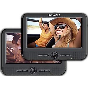 Sylvania 7-Inch Twin Mobile Dual Screen/Dual DVD Portable DVD Player - Play Same or Separate Movies