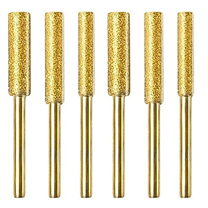For Polishing Metals Cylindrical Burr 4/4.8/5.5mm Chainsaw Stone File Chain Sharpening Carving Grinding Tool Sharpener Stone Double Side Kitchen Knife-small Sticks Holder With Handle