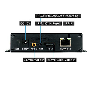 EXVIST H.265 1080P PoE HDMI Video Encoder W/SD Card Slot Max. 128G DDNS HTTP RTMP RTSP SRT TS UDP Compatible with ONV/HK Private Protool for IPTV Live Streaming to YouTube Facebook Vimeo