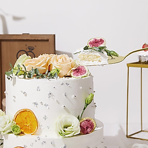 AW BRIDAL Gold Cake Cutting Set for Wedding, Mr Mrs Wedding Cake Knife Cake Pie Pastry Servers Gifts for Couples Wedding, Birthday, Parties and Events