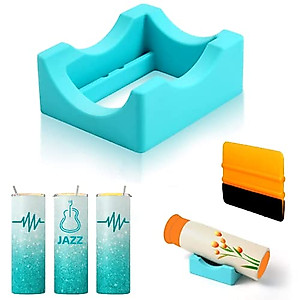 Cup Cradle for Crafting Tumblers, Tumbler Vinyl Holder for Vinyl Decals, Tumbler Supplies with Felt Edge Squeegee for Decals on Cups and Bottles