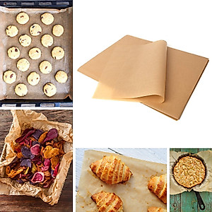YL TRD 200 Pcs Unbleached Parchment Paper Sheets, 8x12 Inch Parchment Sheets, Uses for Baking Cookies, Cooking, Air Fryer, Grilling (8x12inch)