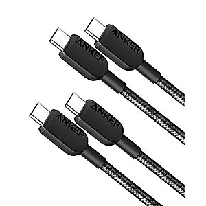 Anker USB C Cable, 310 USB C to USB C Cable (3ft, 2 Pack), (60W/3A) USB C Charger Cable Fast Charge for Samsung Galaxy S22, iPad Pro 2021, iPad Mini 6, iPad Air 4, MacBook Pro 2020, Switch (USB 2.0)