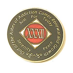 32 Year NA Black & Red Medallion -Chip, Coin, Token