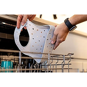 Simple Modern Silicone Bib for Babies, Toddlers | Lightweight and Durable Baby Bibs for Eating with Food Catcher Pocket | Soft Silicone with Adjustable Fit | Bennett Collection | Hearts on Pink