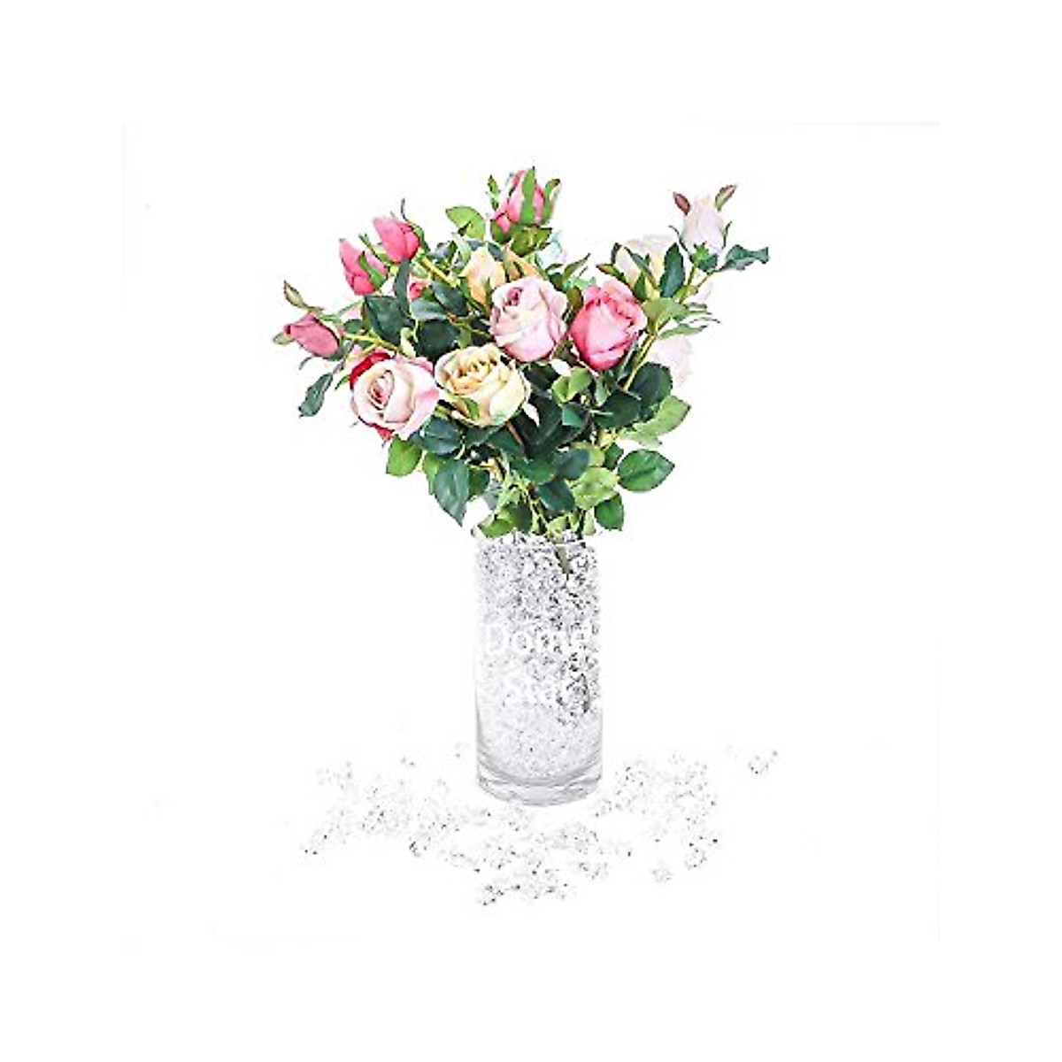 DomeStar Fake Ice Cubes, 4.4Lbs 1,000PCS Acrylic Ice Cubes Clear Rocks Fake Diamonds Clear Acrylic Vase Filler Plastic Crystals Clear Fake Crushed Ice Rocks Acrylic Gems