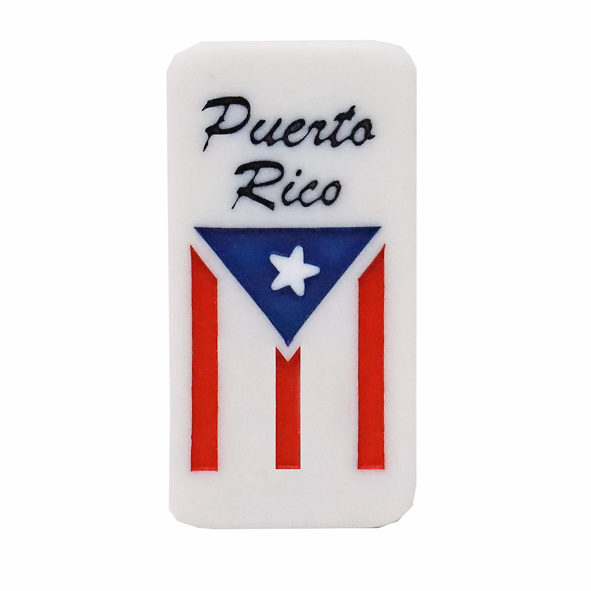 GEPAASFE Puerto Rico Domino. Puerto Rico Domino Game with Puerto Rico Flag in All The Pieces and Box. Juego de Domino con Bandera de Puerto Rico en todas las piezas y la caja.