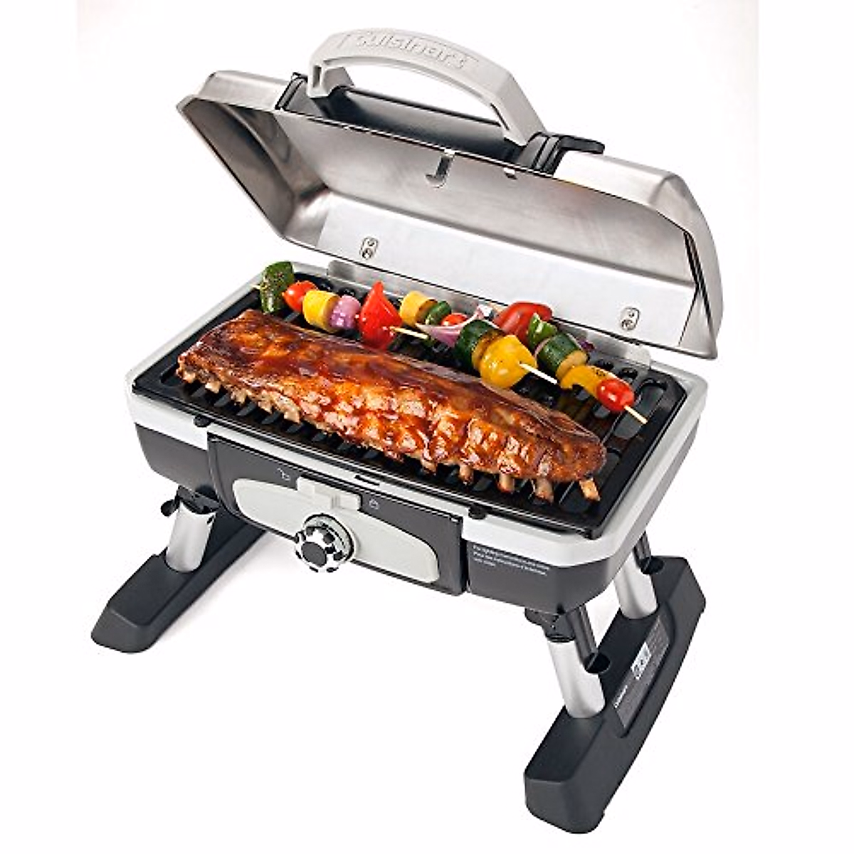 Cuisinart CGG-180TS Petit Gourmet Portable Tabletop Gas Grill, Stainless Steel