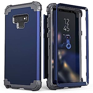 IDweel Galaxy Note 9 Case, Note 9 Case Blue for Men, 3 in 1 Shockproof Slim Hybrid Heavy Duty Protection Hard PC Cover Soft Silicone Rugged Bumper Full Body Case for Galaxy Note 9, Blue