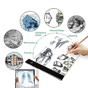 Ultra-Thin Portable A4 LED Light Box Tracer w/USB Cable Dimmable Brightness LED Artcraft Tracing Light Box Light Pad for Artists Drawing Sketching Animation Stencilling X-ray Viewing
