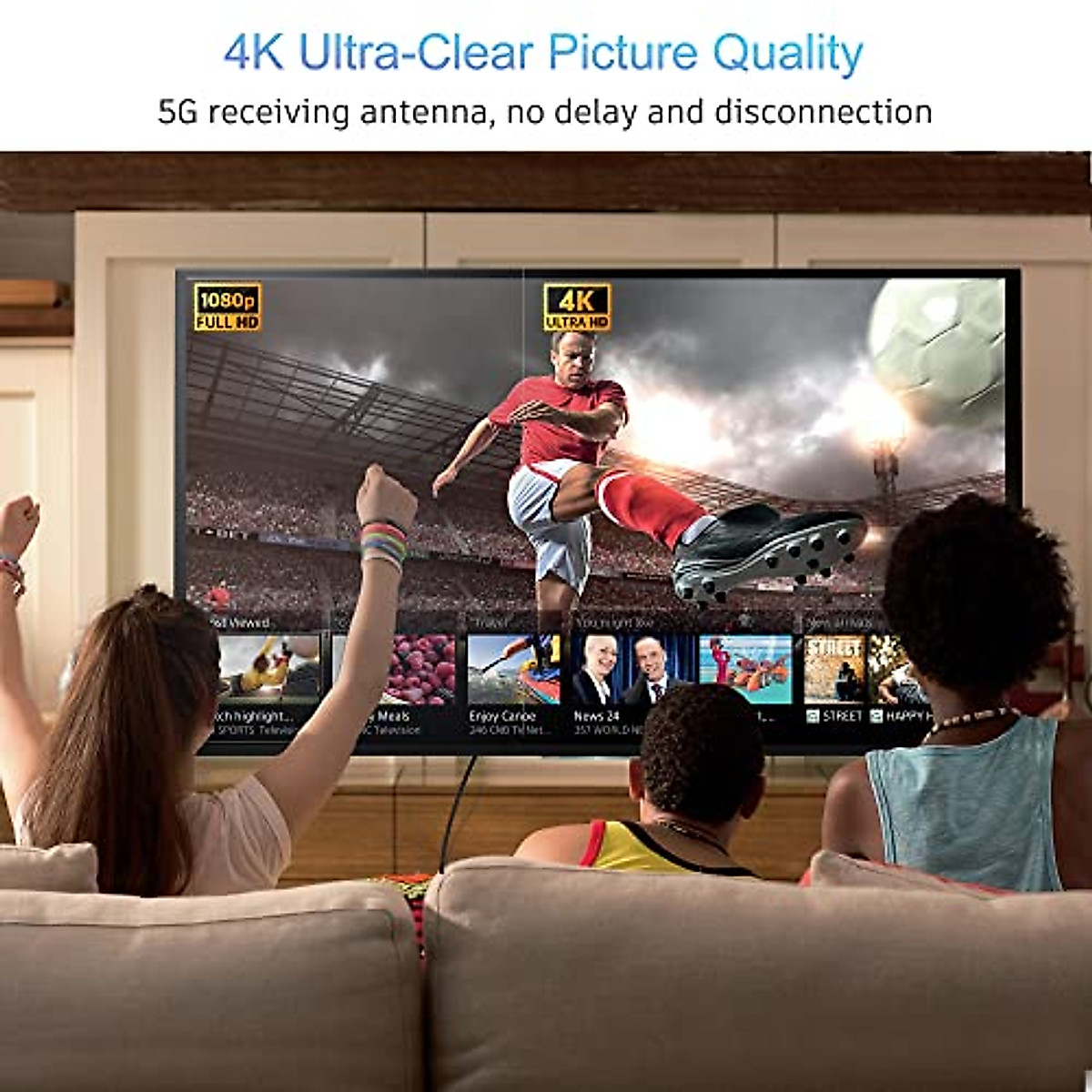 Wireless HDMI Transmitter and Receiver, HDMI Wireless, 4K/5G Wireless HDMI/VGA Transmitter and Receiver, 164FT/50M Smooth Screen Casting to Monitor/Projector/HDTV, Multi Camera Productions, Black