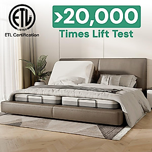 SunsGrove Twin XL Adjustable Bed Frame with Wireless Remote, Electric Bed Frame, Head and Foot Incline, Adjustable Leg Heights Bed Base, Memory Pre-Sets, Anti-Snore