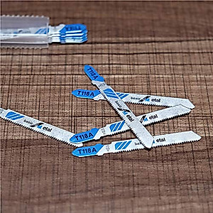 TAROSE 10-Piece T118A 3 Inch 21 TPI Assorted T-Shank Jig Saw Blades Set for Cutting Metal