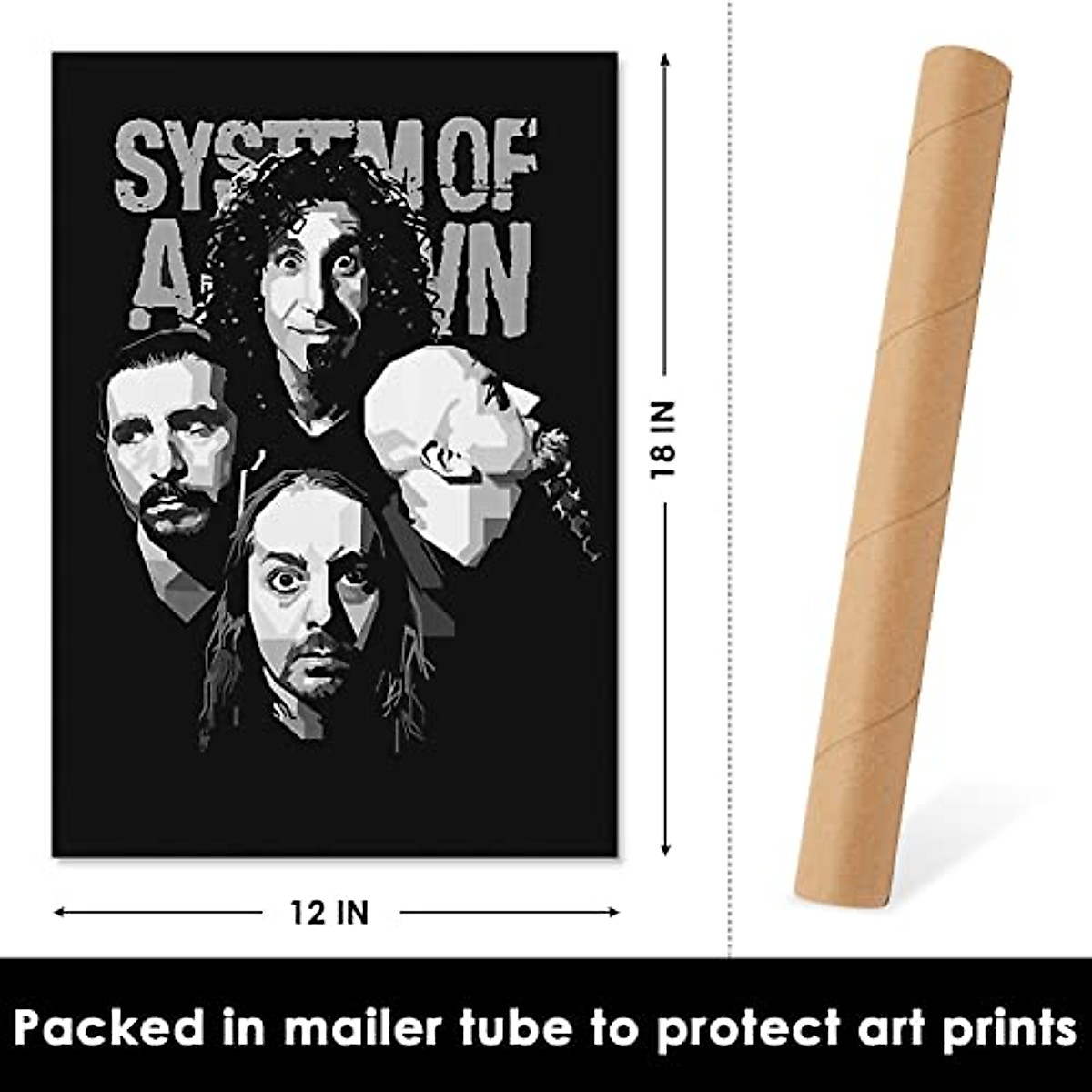 Poster Art Painting, System Merch Of A Down Canvas Print for Living Room, Bedroom, Dorm, Home, Office Wall Decoration 12 x 18 Inch