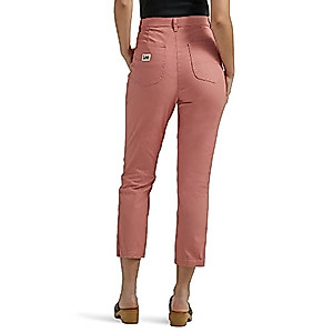 Lee Women's Ultra Lux High Rise Seamed Crop Capri Pant, Mallory-Med Pink/Rose