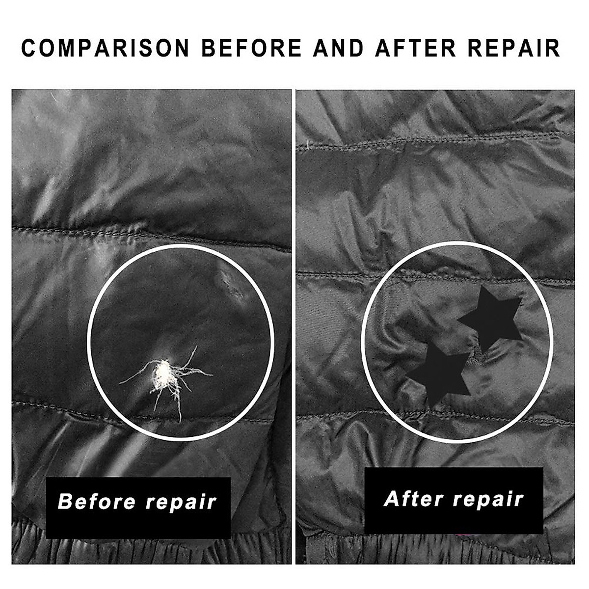 8Pcs Nylon Repair Patches, Self-Adhesive and Waterproof, Lightweight Repair Patches for Clothing Down Jacket Tent Clothes Bag (20 x10 cm)