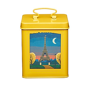 WORLD OF FLAVOURS WFCANYEL KitchenCraft World of Flavours Airtight Metal Food Storage Container, 11 x 11 x 14 cm (4.5" x 4.5" x 5.5") - Yellow